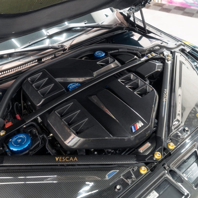 V2 Prepreg Carbon Fiber Engine Cover for BMW G80 G82 G87 M3 M4 M2 – Vescaa